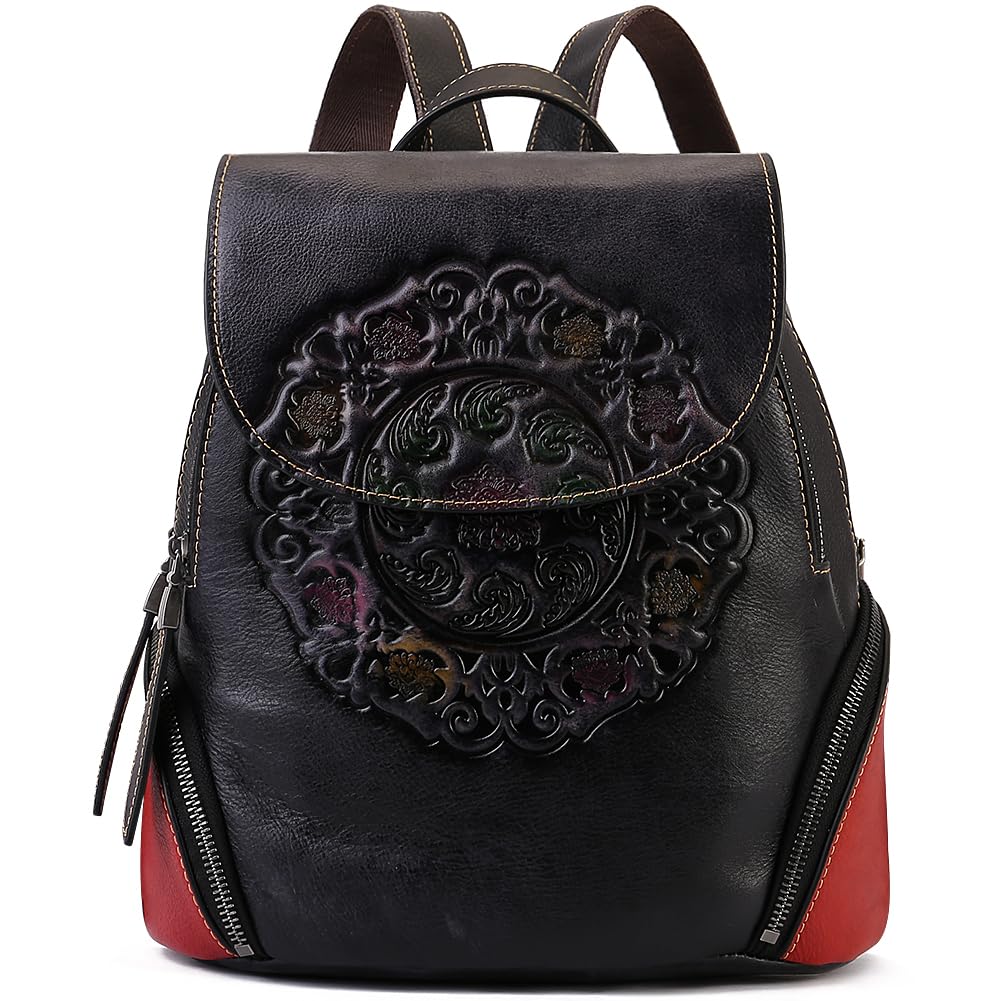 Amazon.com: Zhuoliang Small Genuine Leather Backpack Purse for Women ...