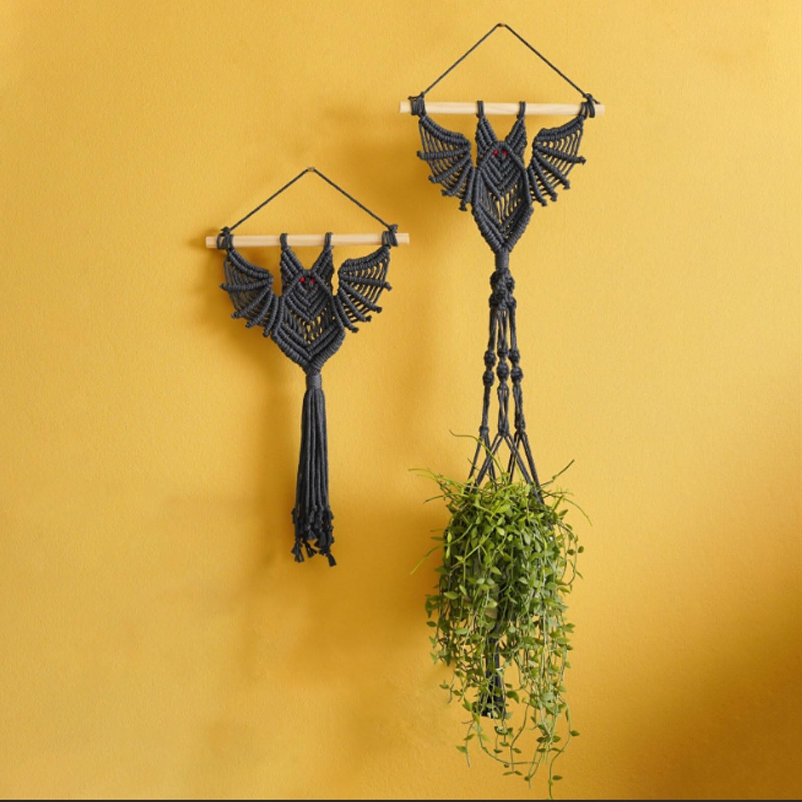 Amazon.com: Fcimu Gothic Bat Hanging Planter Decor, Bat Macrame Hanger ...