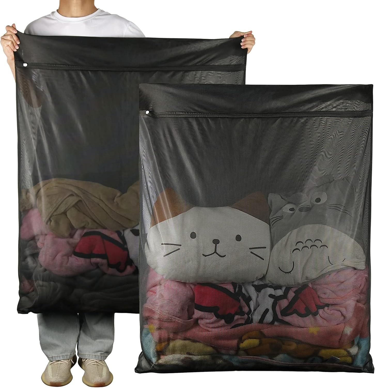 Amazon.com: 2Pcs Extra Large Mesh Laundry Bags for Washing Machine ...