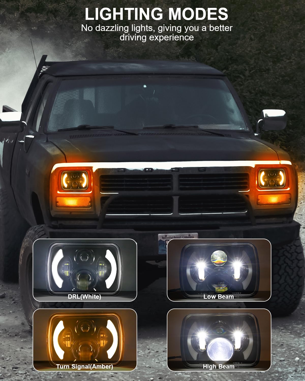 Snapklik.com : H6054 LED Headlights, 5x7 7x6 Led Headlights 6054 H5054 ...