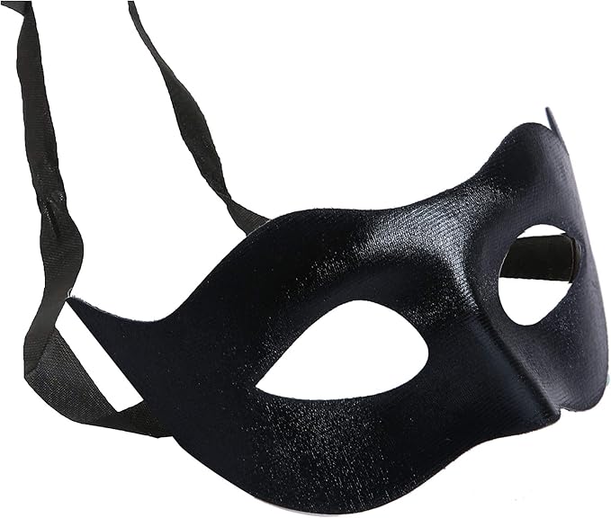 Amazon.com: IDOXE Halloween Black Masquerade Masks Cool Men Adult Kids ...