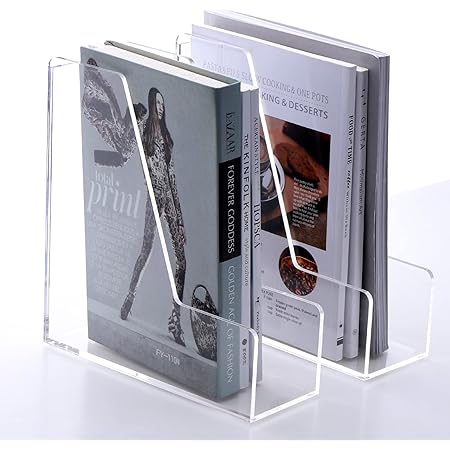 SANRUI Magazine Rack Vertical Magazine File Holder,Clear Acrylic File ...
