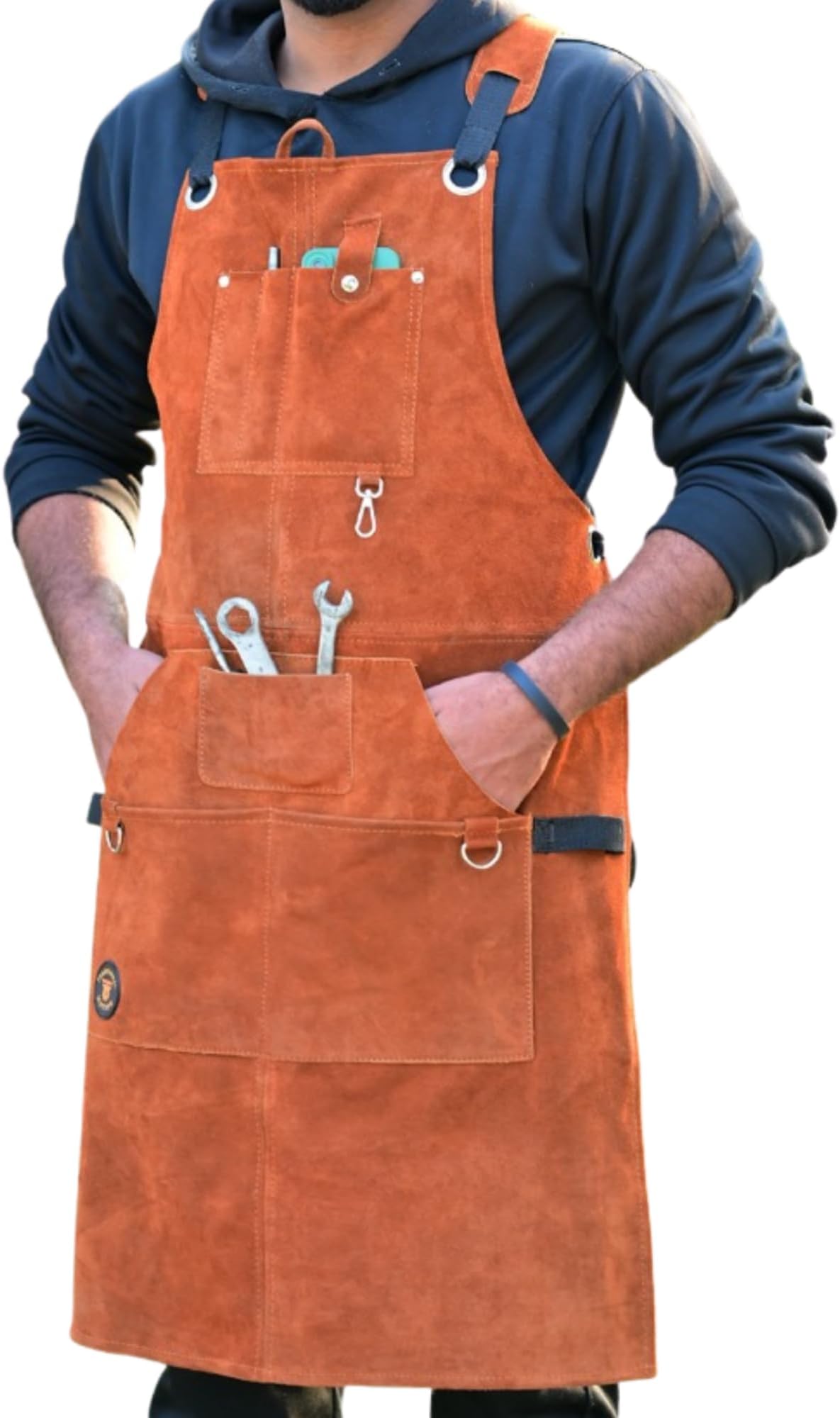 Lincoln Electric Leather Welding Apron | 42" Length | Adjustable Fit ...