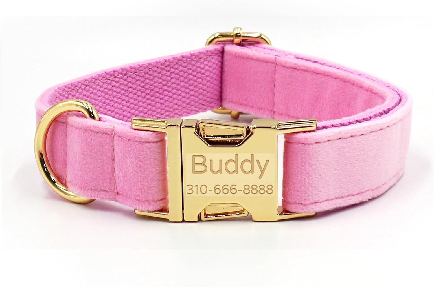 Amazon.com : Velvet Personalized Dog Collar with Name & Phone, Engraved ...