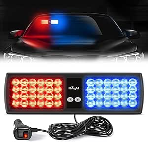 Amazon.com: Nilight Red Blue 48LED Visor Strobe Lights Interior ...