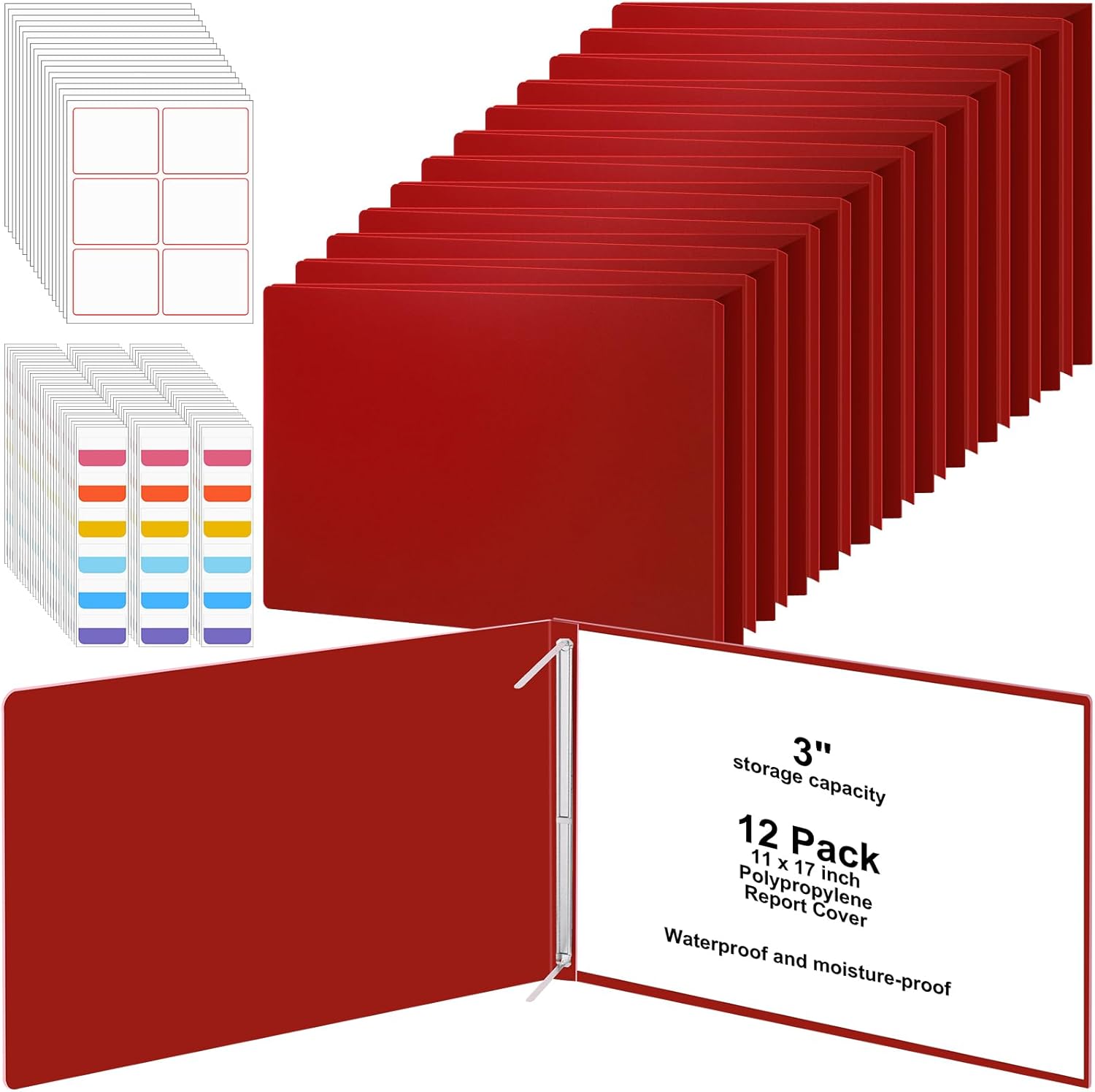 Amazon.com : 12 Set 11x17 Inch Presentation Binder Folder Polypropylene ...