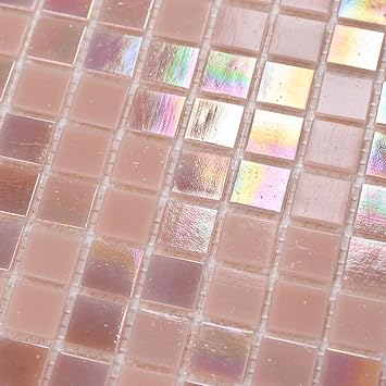 smafusion - Azulejos de mosaico rosa de 11.5 pies cuadrados para piso y ...