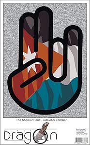 The Shocker Hand Decal Sticker 15cm black Outline with flag Jordan ...