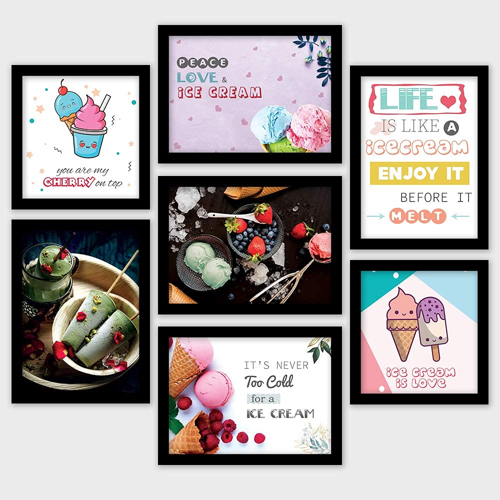Avni Creations Ice Cream Wall Art Paintings/Posters For Restaurant Cafe ...