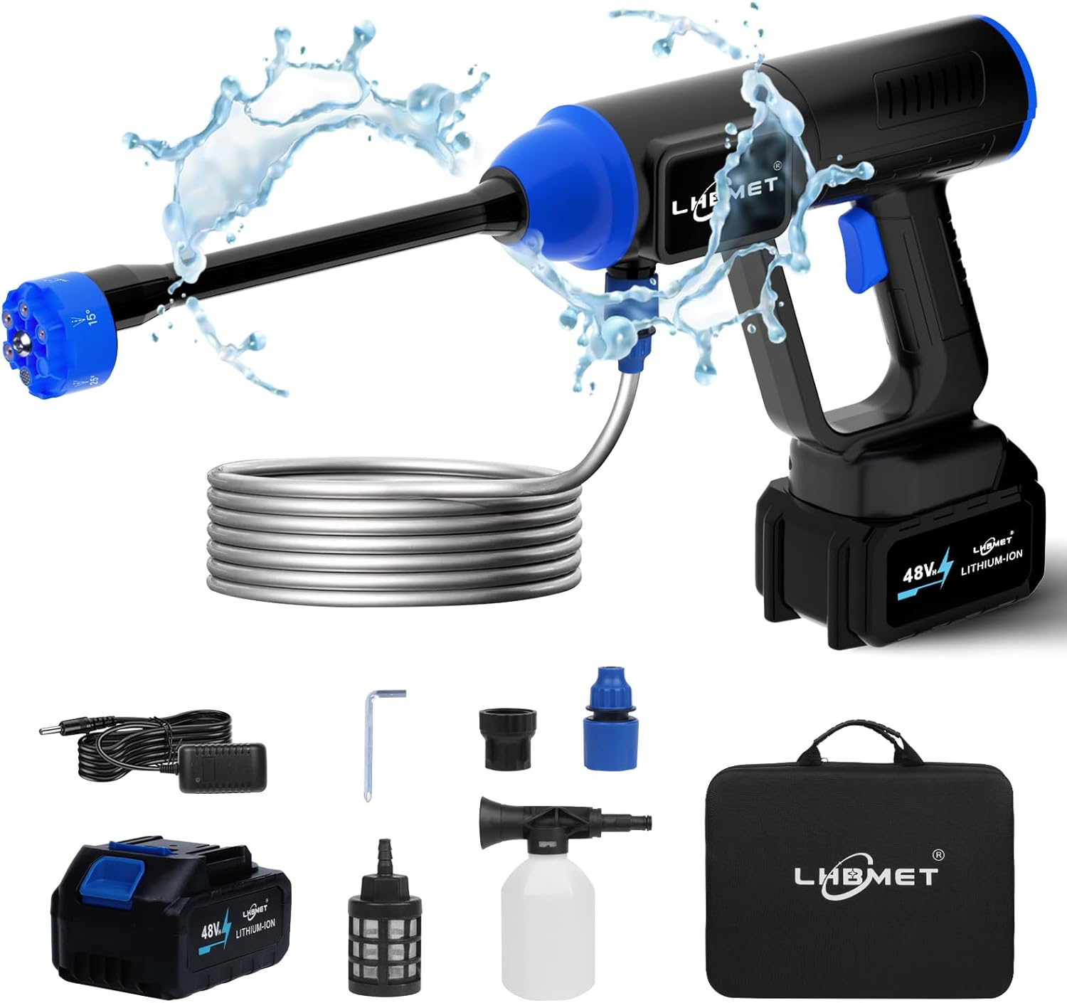 Amazon.com : LHBMET Cordless Pressure Washer, 1080PSI Portable Power ...