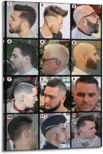 Amazon.com: Modern Barbershop Salon Haircut Men Infographic Poster ...