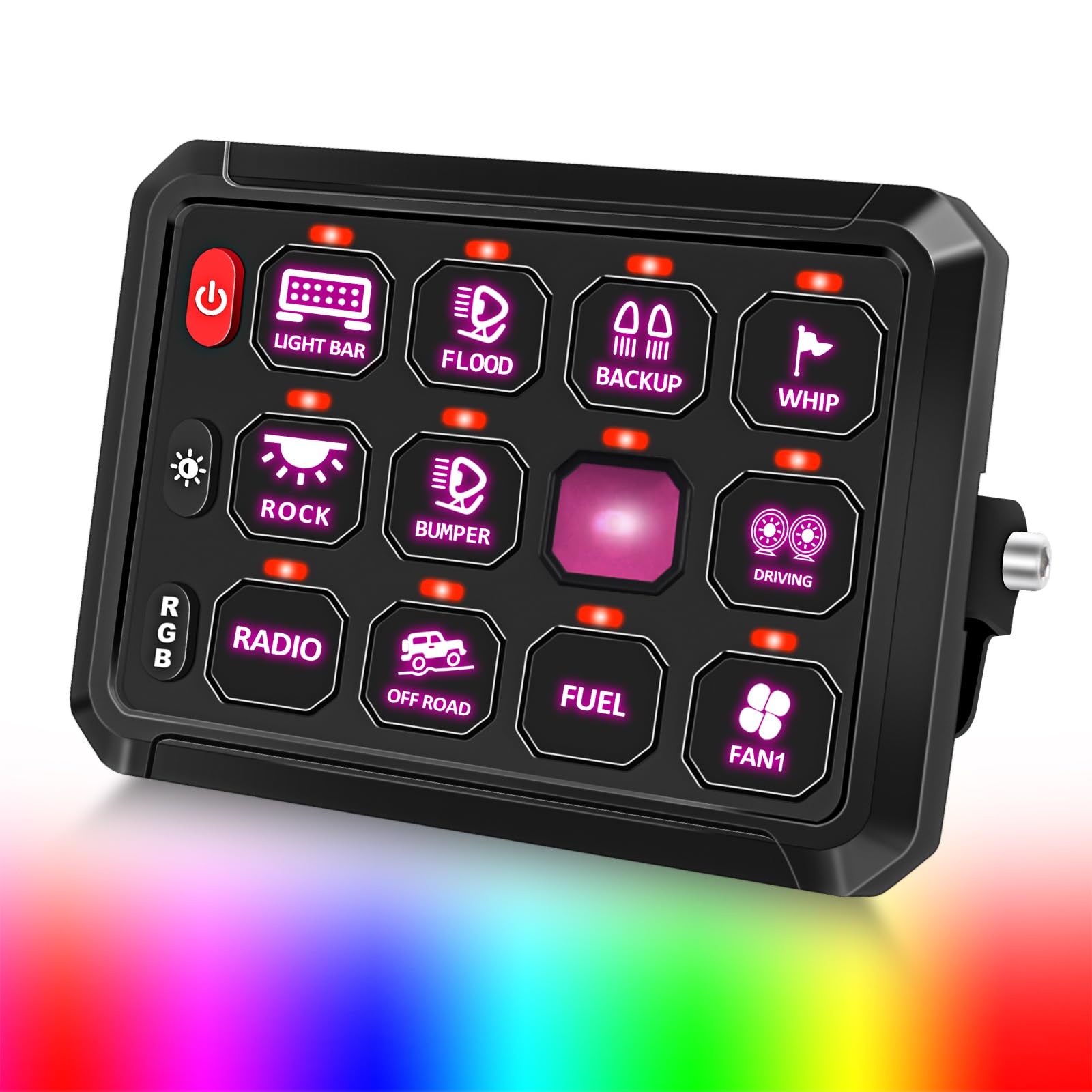 Snapklik.com : Chelhead Switch Panel For Truck 12 Gang RGB Led