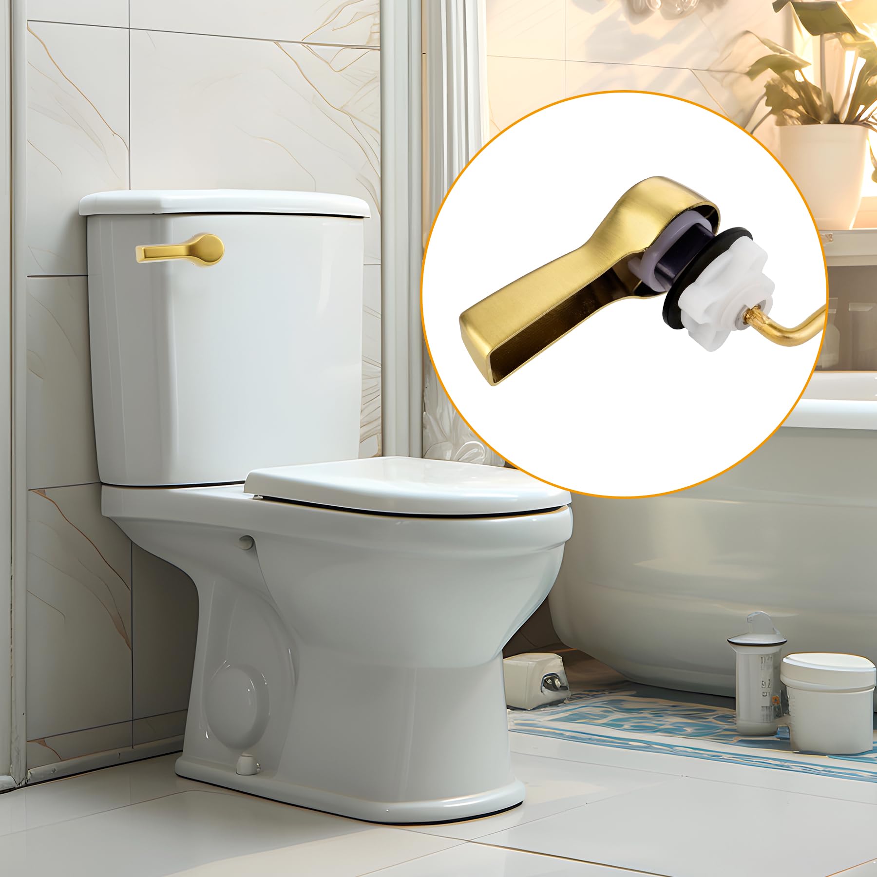 Snapklik.com : Hibbent Universal Metal Front Mount Toilet Handle ...