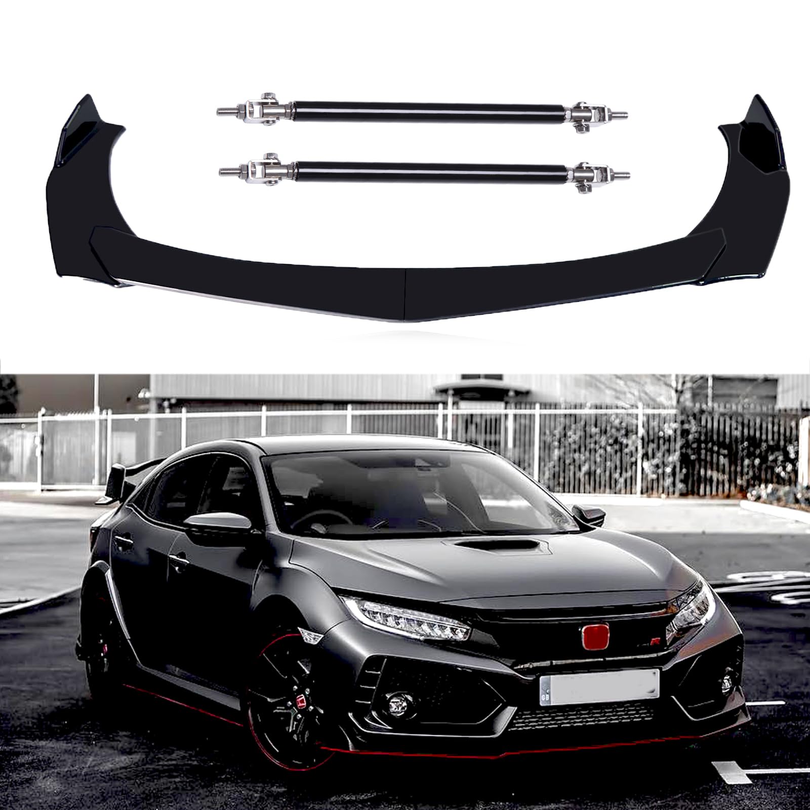 Universal Front Bumper Lip Chin Spoiler PP Front Bumper Lip Sopiler ...