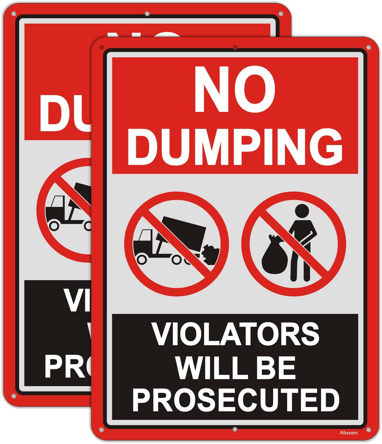 No Dumping Signs Violators Will Be Prosecuted Signs Metal Reflective 10 ...