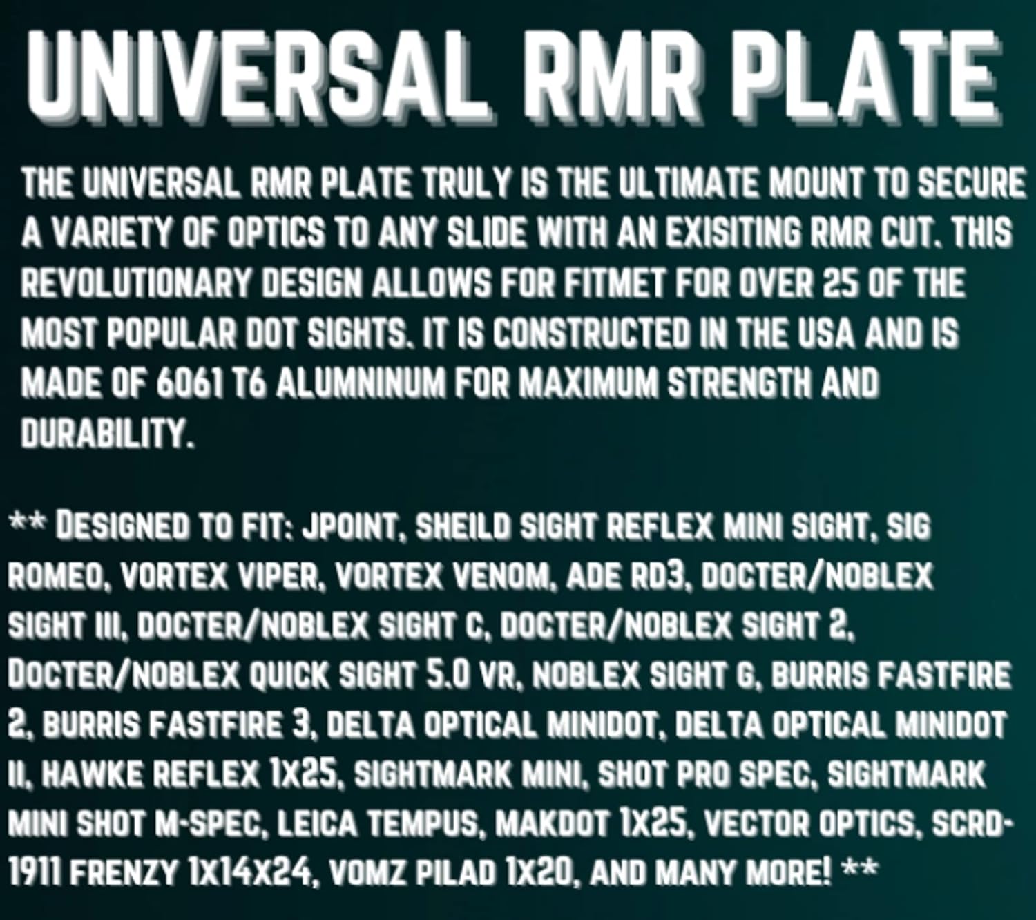 Buy ADE Universal Plate for Converting Trijicon RMR/SRO Footprint to ...