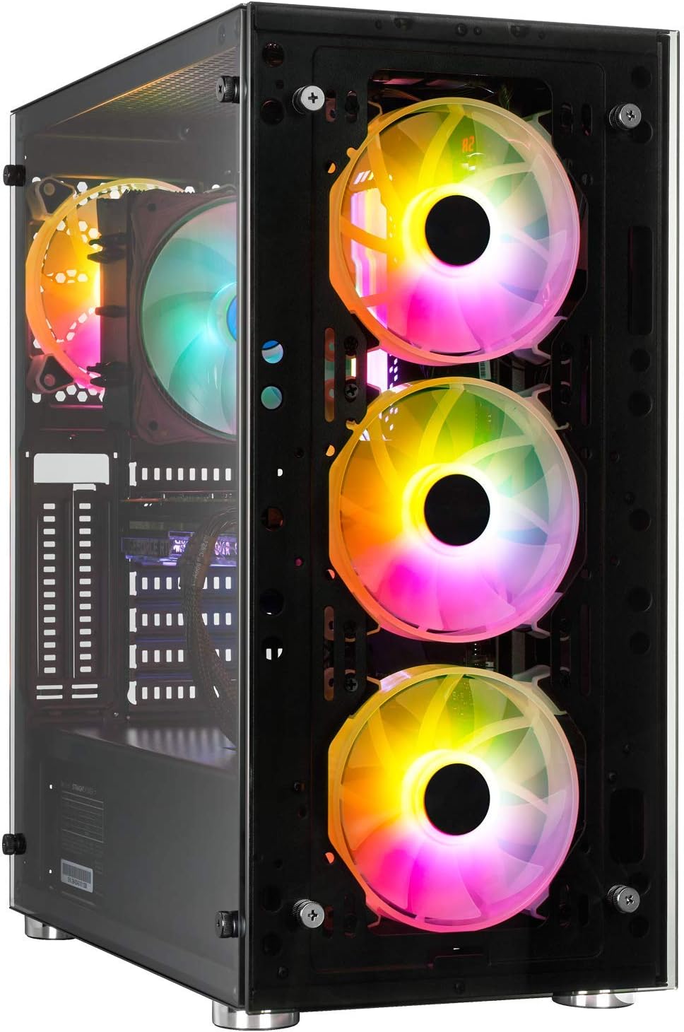 SQ-Tower 01T V2 RGB Gaming Gehäuse, Tempered Glass Panel, 4X ARGB 120mm ...