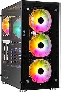 SQ-Tower 01T V2 RGB Gaming Case, Tempered Glass Panel, 4 x ARGB 120 mm ...