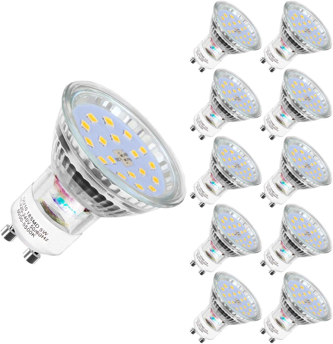 Lampadine LED GU10, 5Watt Pari ad alogene da 60Watt, 600 Lumen, Luce ...