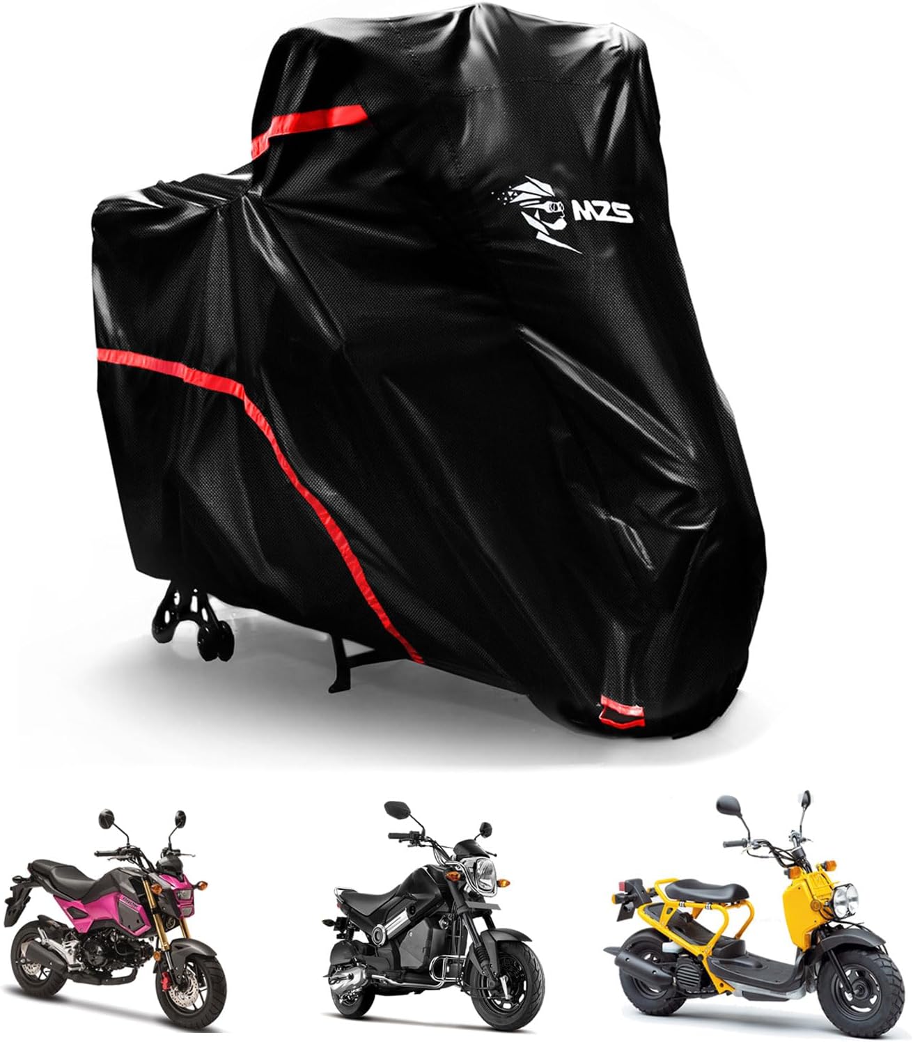 Amazon.com: MZS Motorcycle Cover Waterproof Outdoor, 420D All Season ...