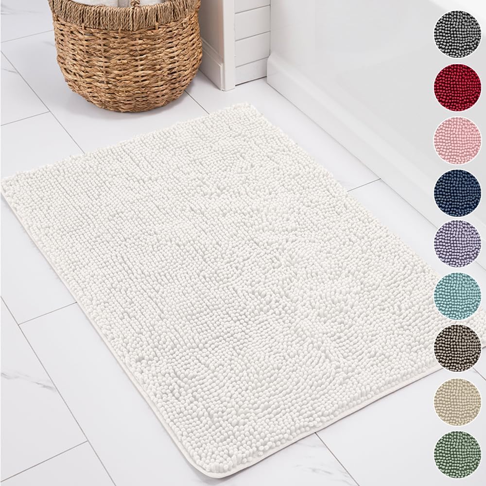 Amazon.com: KANGAROO Bathroom Rugs, Chenille Soft Absorbent Bath Rug ...