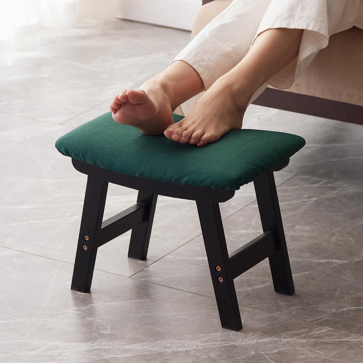 Amazon.com: Kitsanery Foot Stool,Ottoman,Bamboo Small Sofa Foot Rest ...