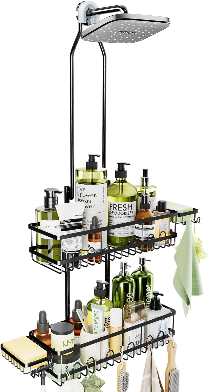 Amazon.com: Skyapex Shower Caddy Over Showerhead, Adjustable Height ...