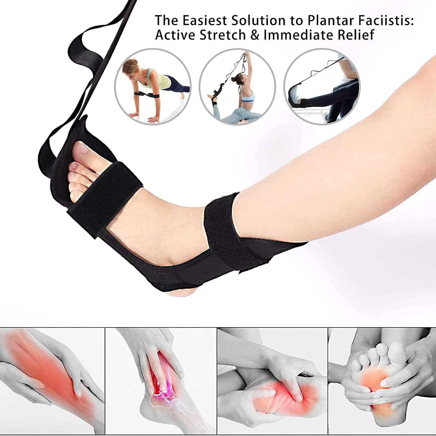Yoga Stretching Strap,Ankle Ligament Stretcher Belt with Loops Ligament ...