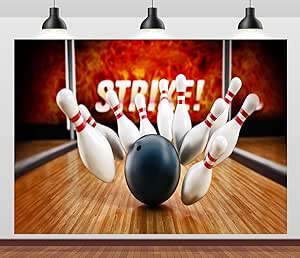 Amazon.com : CORFOTO 12x8ft Fabric Bowling Backdrop Birthday Party ...