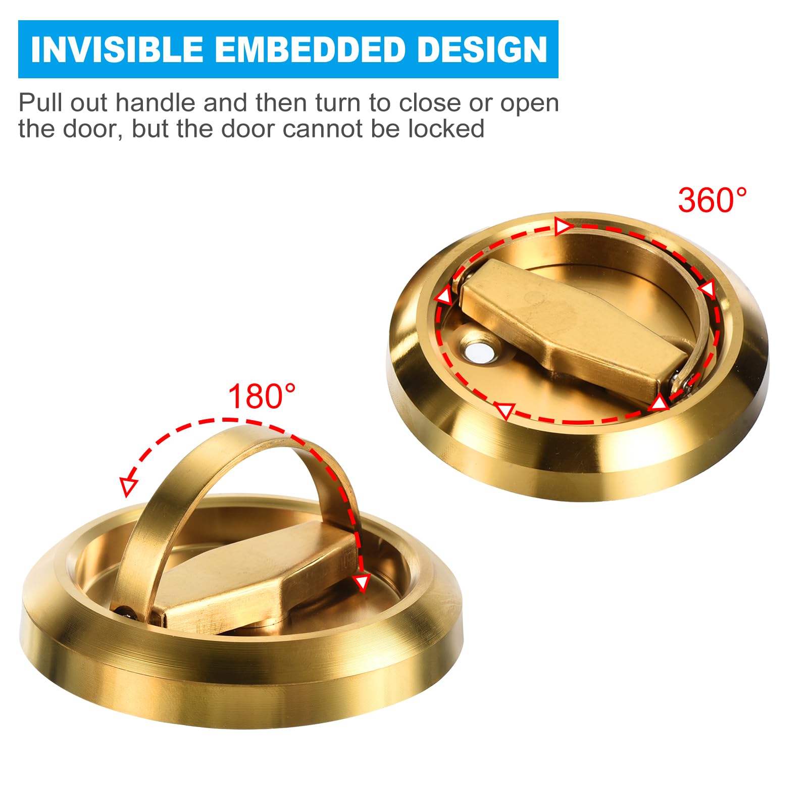 PATIKIL 4.8mm Round Recessed Pull Handle Knob, 2 Pack Recessed Pulls ...