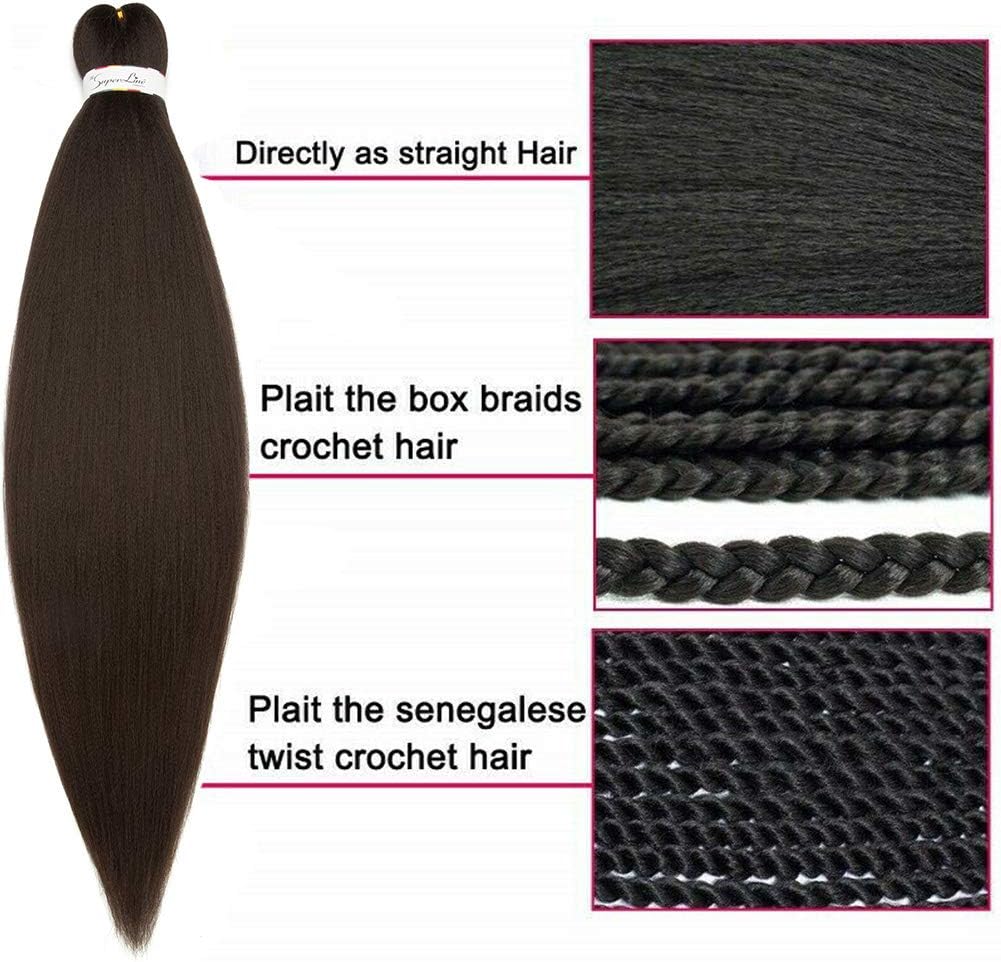 26″ Pre-Stretched Braiding Hair Extensions Pre-Layered Braids Hair ...