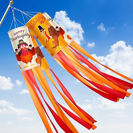 Amazon.com : Lucleag 2 Pack Thanksgivings Turkey Windsock, Fall Autumns ...