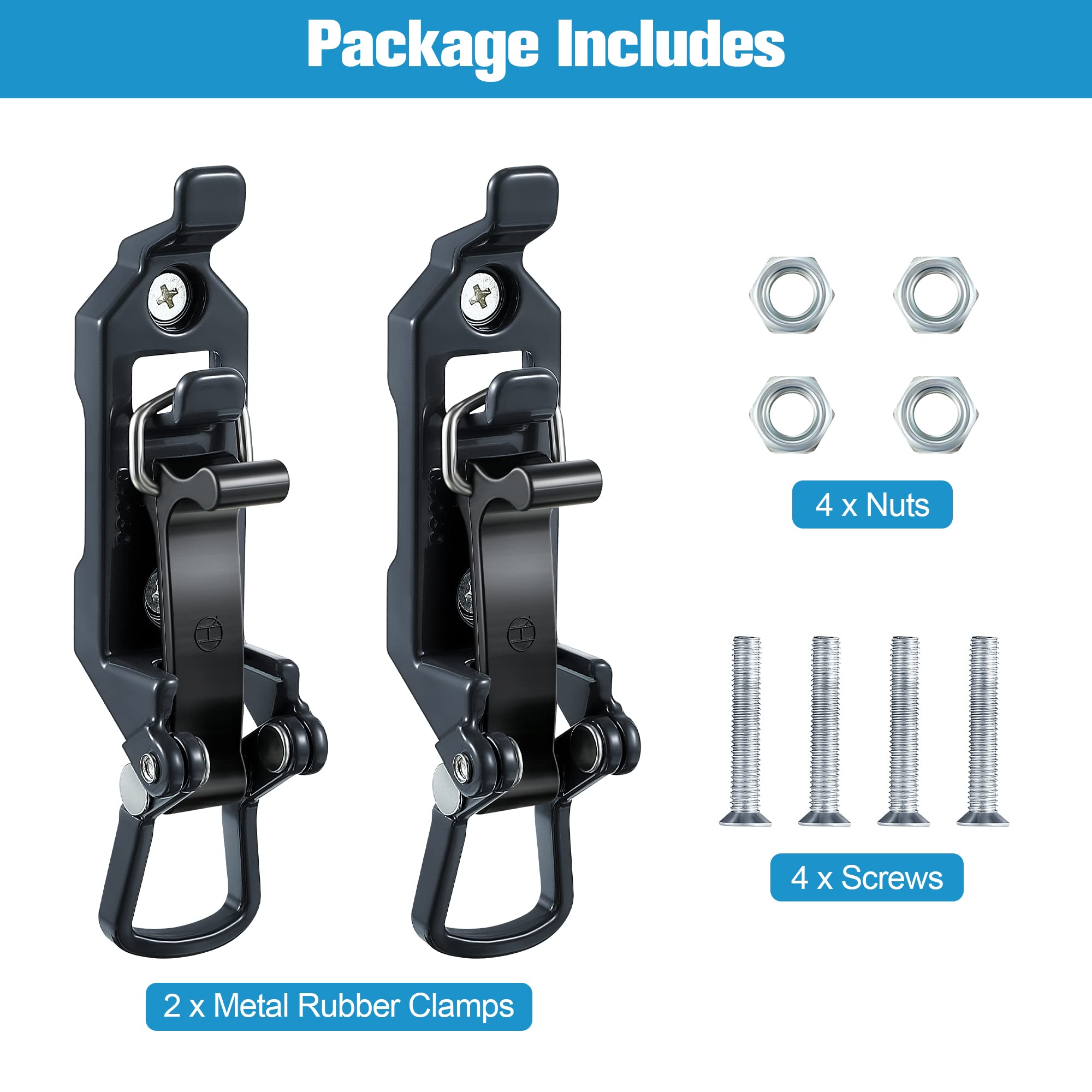 Snapklik.com : Gulfmew Shovel Mount For Roof Rack, Metal Rubber Clamp ...