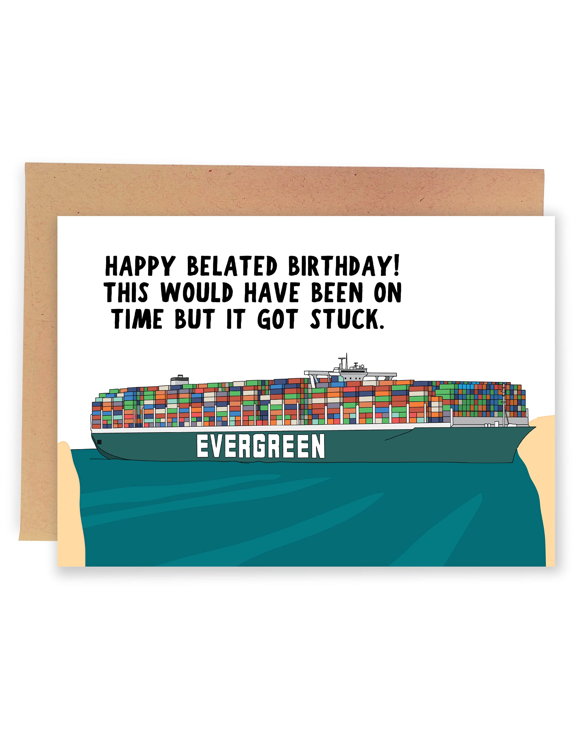 Buy Sleazy Greetings Funny Evergreen Cargo Ship Birthday Card | Funny ...