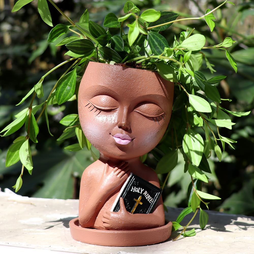 Amazon.com : Meltset M Face Planters Pots Head for Indoor Outdoor Plant ...