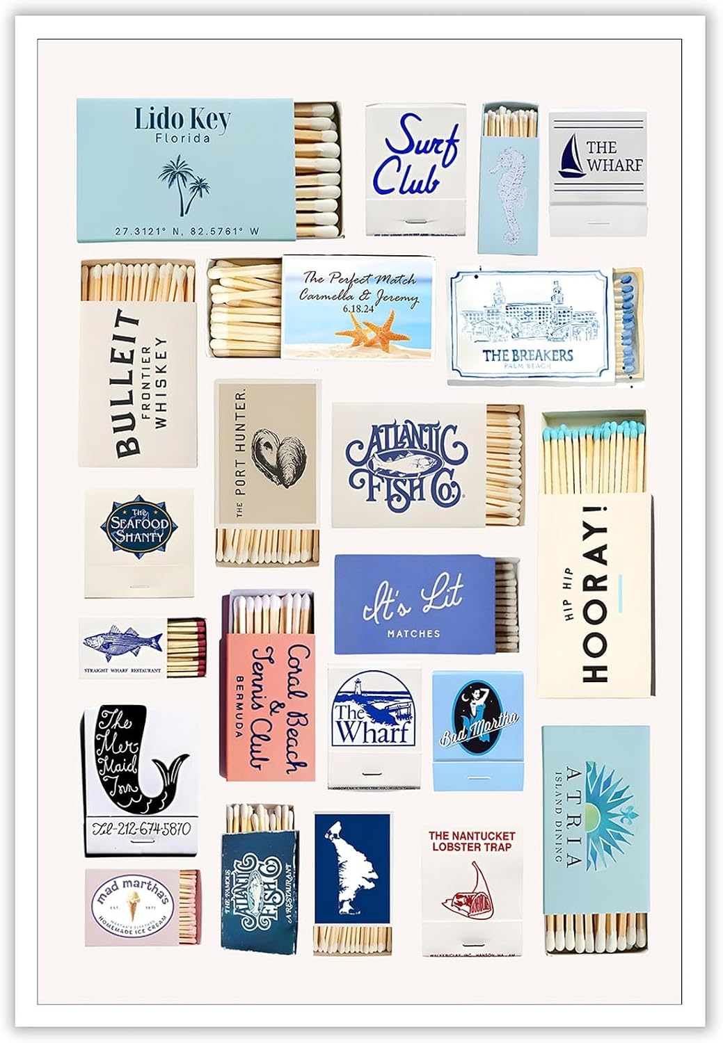 Amazon.com: Vintage Match box Wall Art Funky Match box Prints Trendy ...