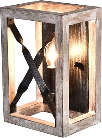 LGODDYS Rustic Wall Light Farmhouse Wall Light Fixtures Wood Color Wall ...