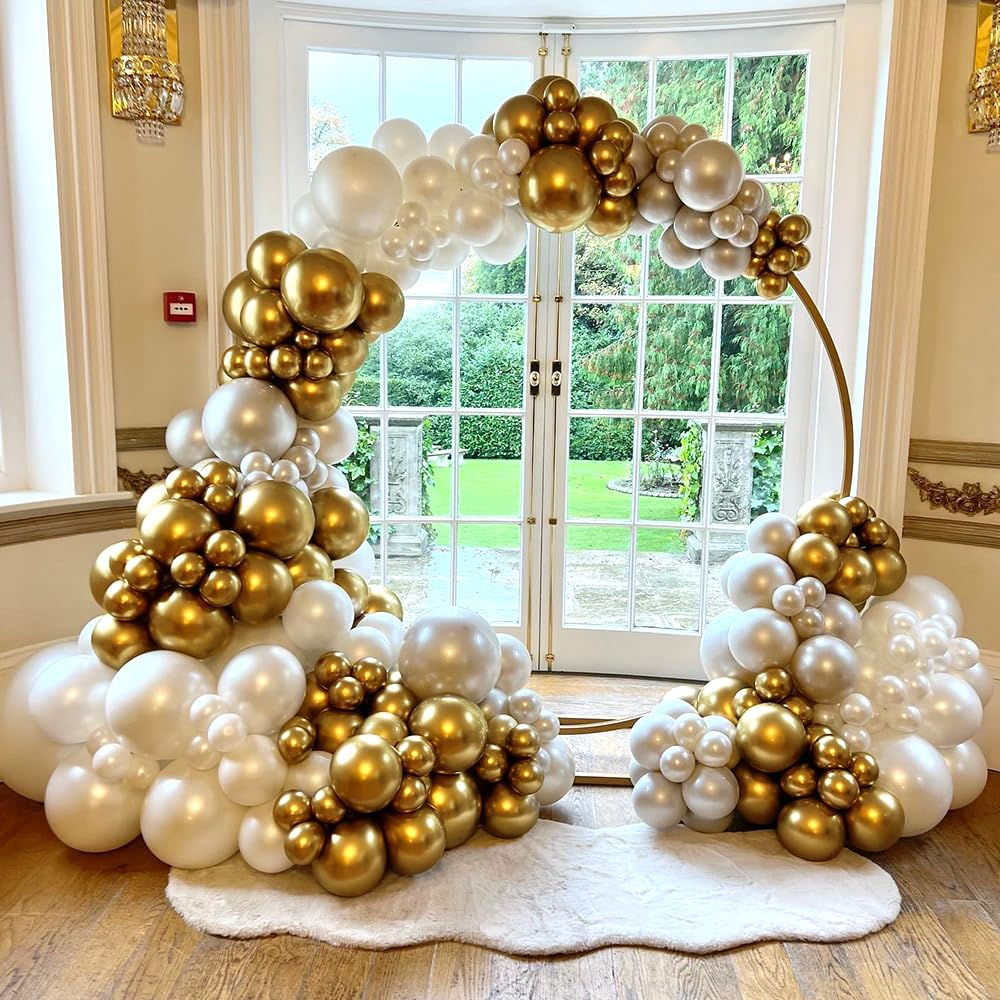 Amazon.com: 175Pcs Pearl White Double-stuffed Balloon Garland Kit ...