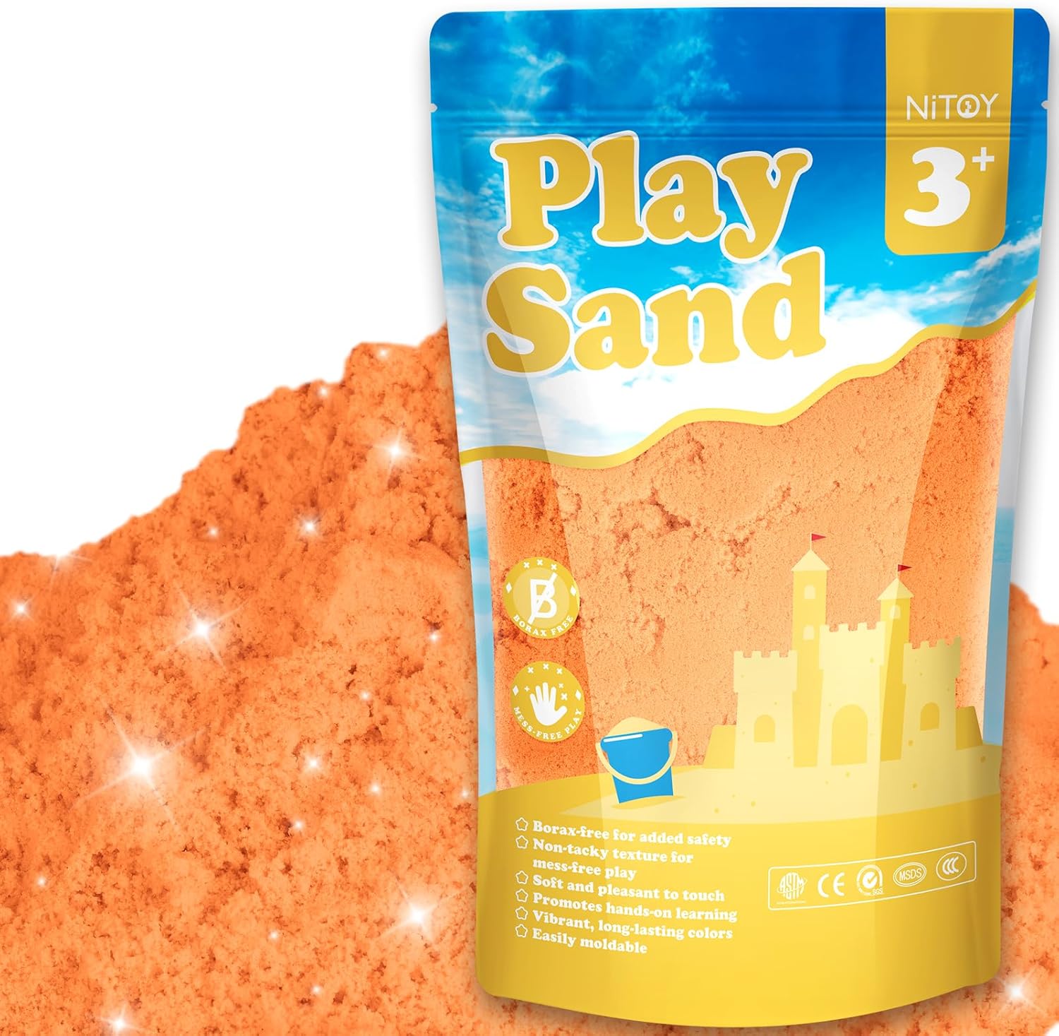 Amazon.com: NiToy 2.2Lbs Play Sand, Never Dries Out-Fun for 3 Years and ...