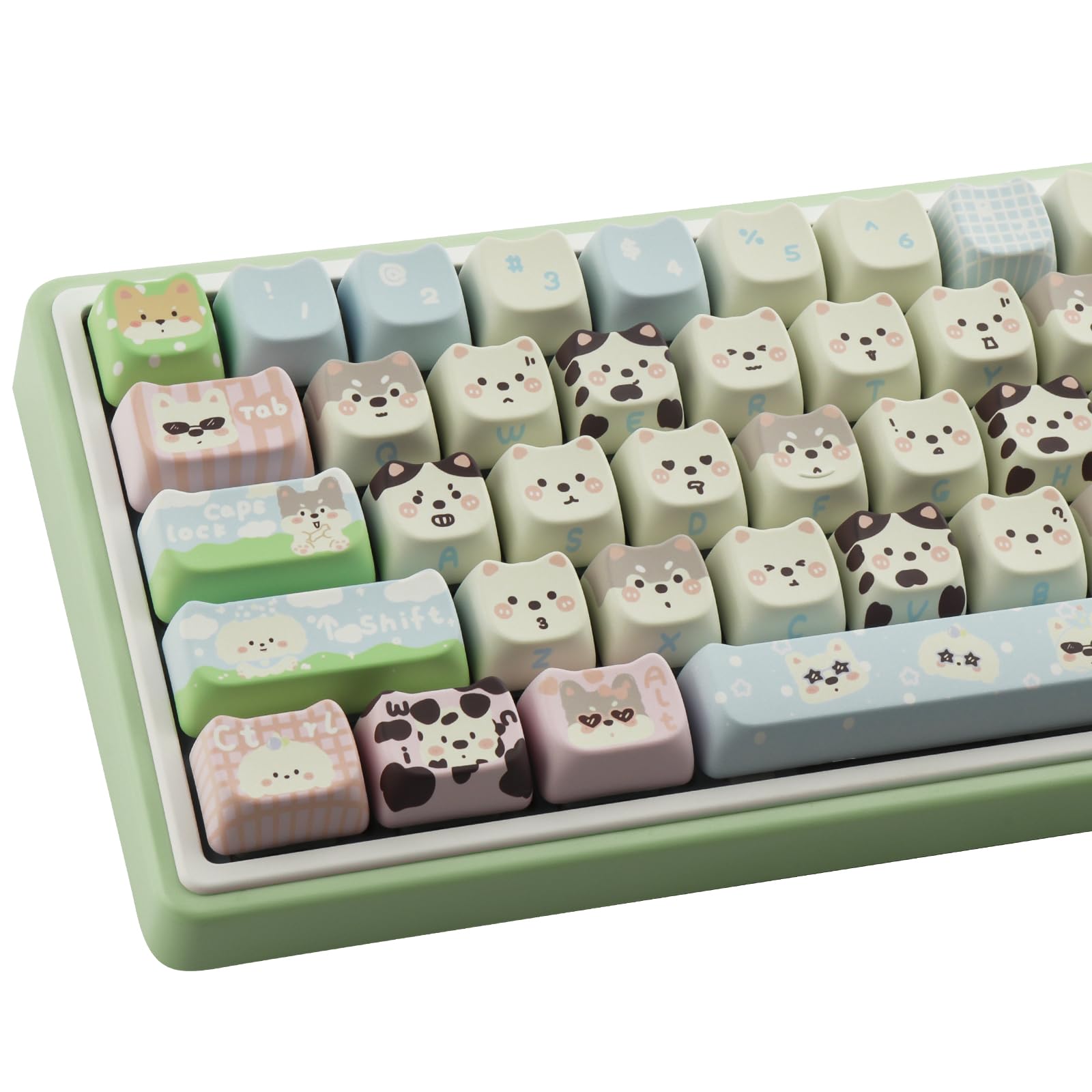 Amazon.com: TYRIXKI PBT Keycaps 134 Keys Cute Keycaps Dye-Sublimation ...