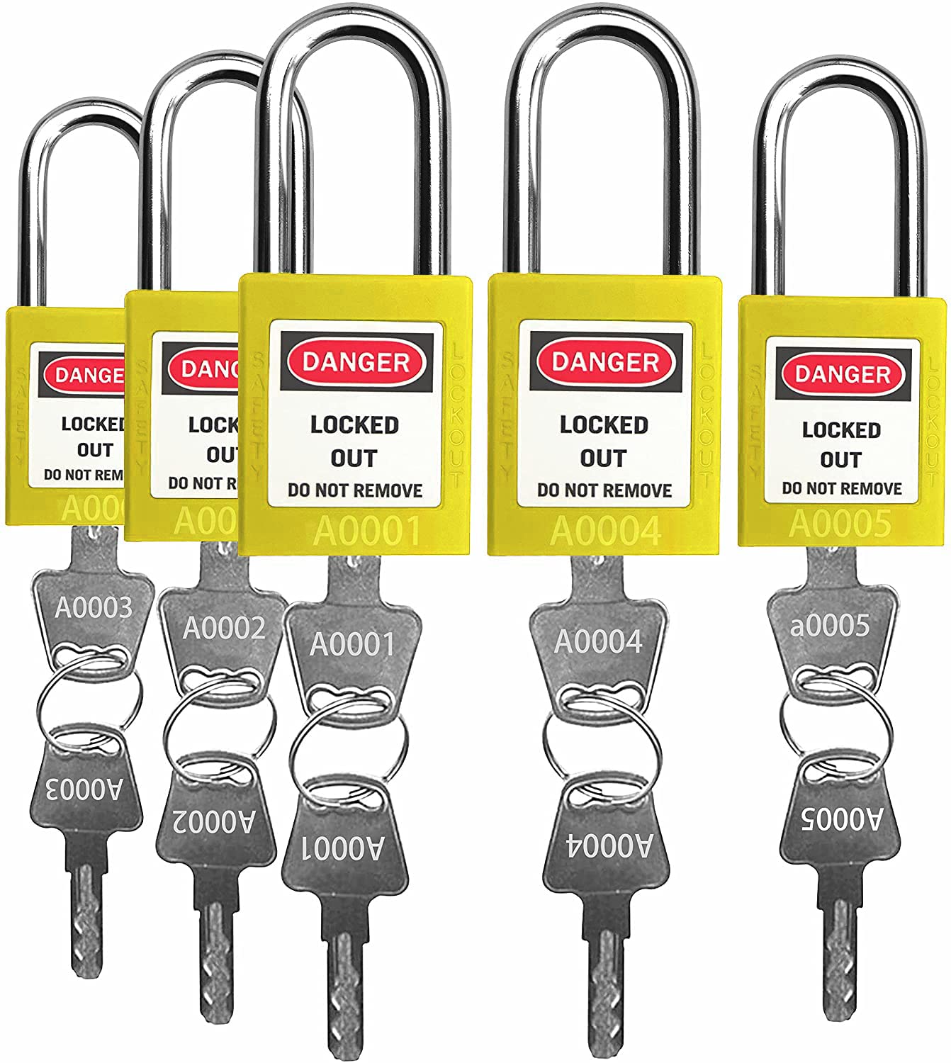 Buy Lockout Tagout Lock - 5 Loto Safety Padlocks for Lock Out Tag Out ...