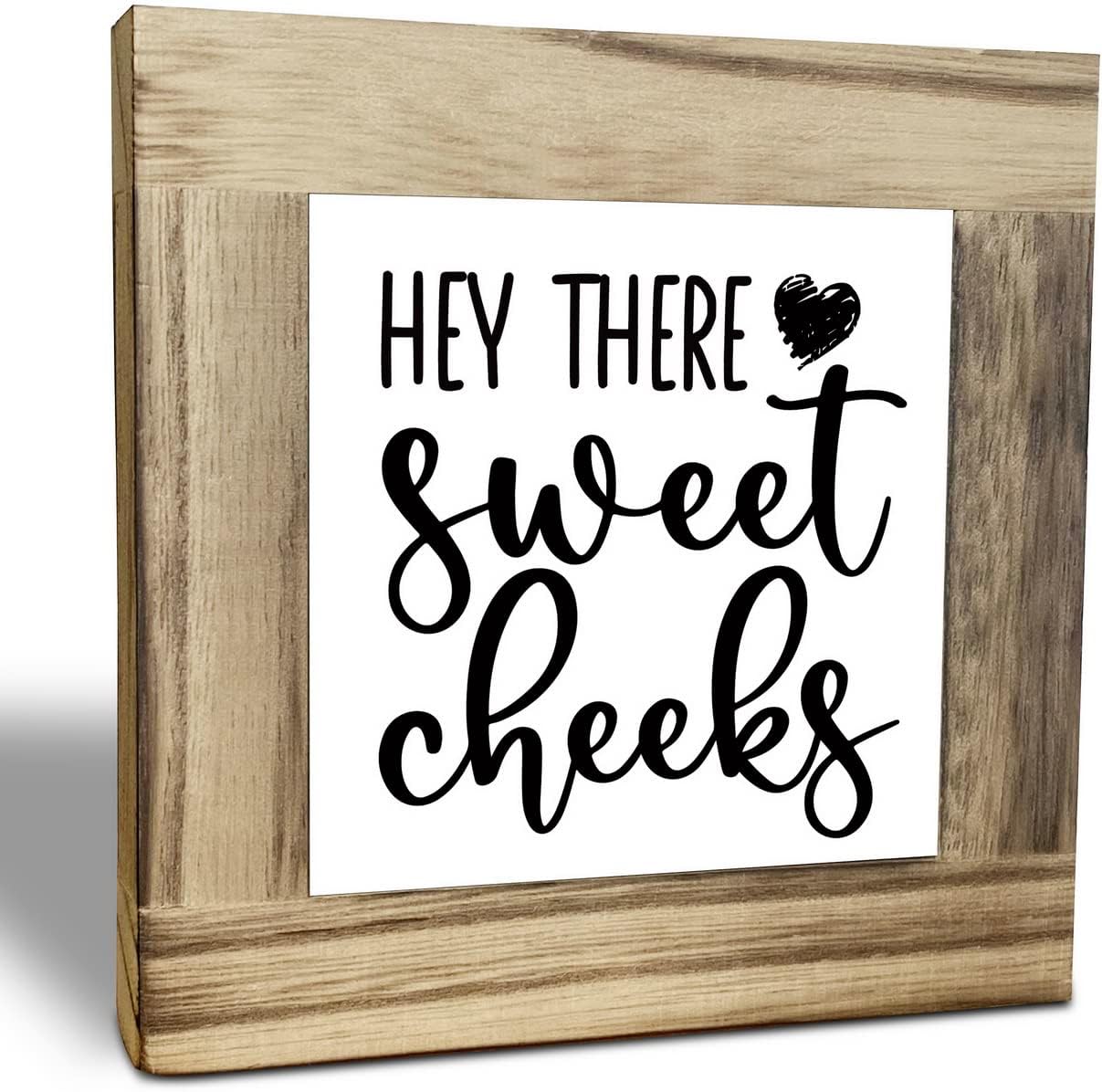 Amazon.com: EDCTO Decorative Signage, Hey There Sweet Cheeks Wood Sign ...
