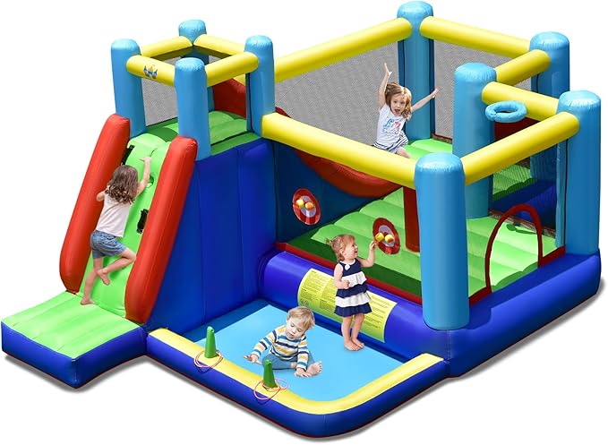 Amazon.com: BOUNTECH 8-in-1 Kids Giant Bounce House, Indoor Outdoor ...