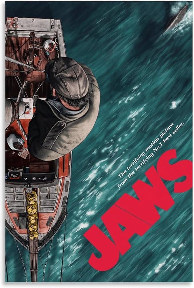IKJIkkncf Movie Jaws Art Poster Decorative Painting Canvas Wall Art ...
