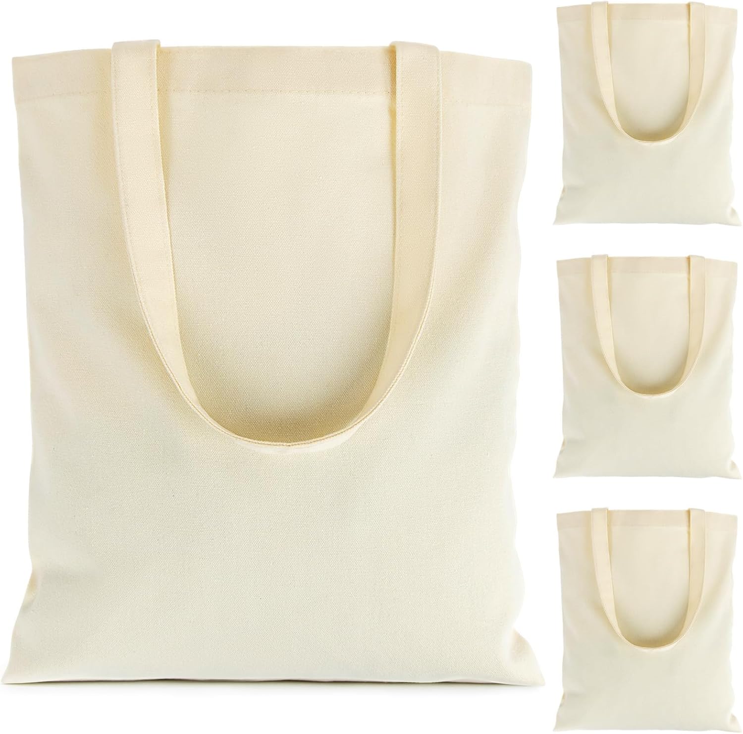 Amazon.com: RAINFLOW Canvas Tote Bag - 4 PCS Cotton Tote Bag Blank ...