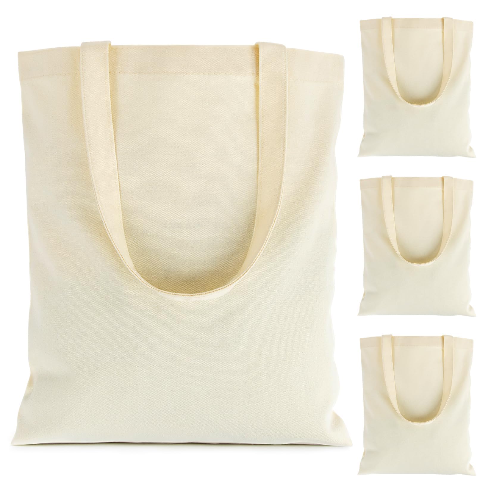 Amazon.com: RAINFLOW Canvas Tote Bag - 4 PCS Cotton Tote Bag Blank ...