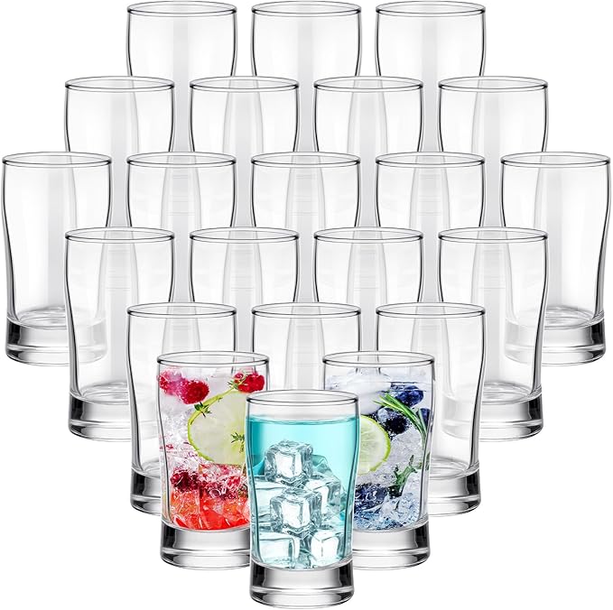 Amazon.com | Bokon 24 Pcs Beer Glasses, Small Juice Glasses Cups Iced ...