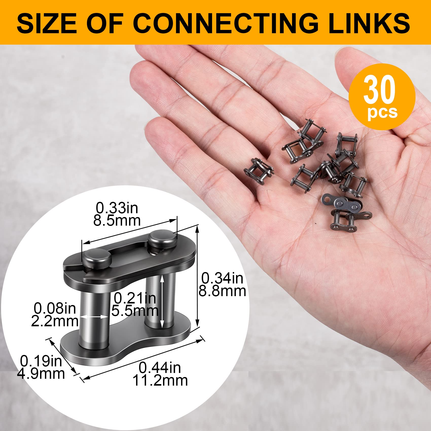 Snapklik.com : PAGOW 30pcs 25 Chain Master Link Roller, Master ...