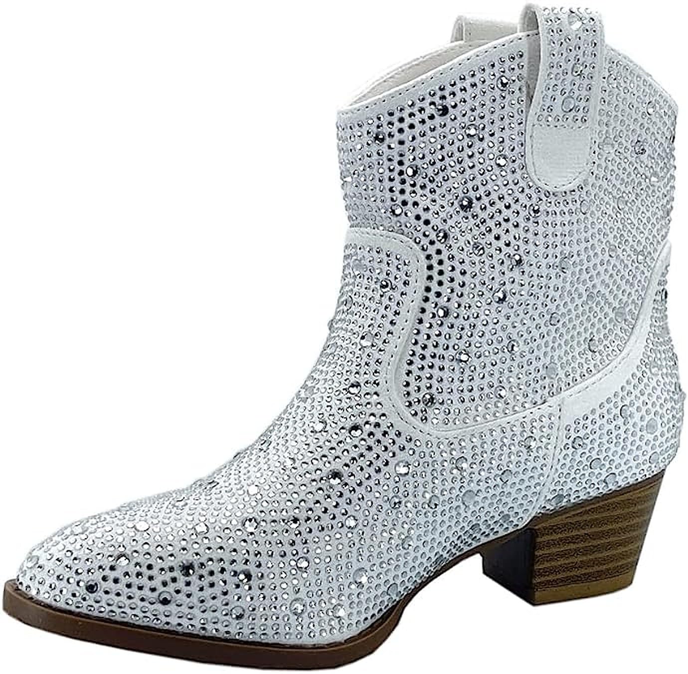 Snapklik.com : Girls Rhinestone Cowboy Boots Kids Low Heel Dress ...