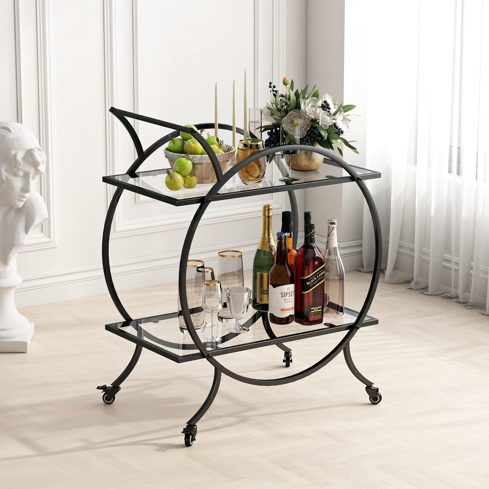 Amazon.com - Kentmore - Bar Cart In Modern Style-32 Inches Tall and 32. ...